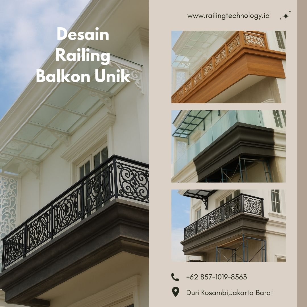 Desain Railing Balkon Unik Jakarta Barat - Railing Technology