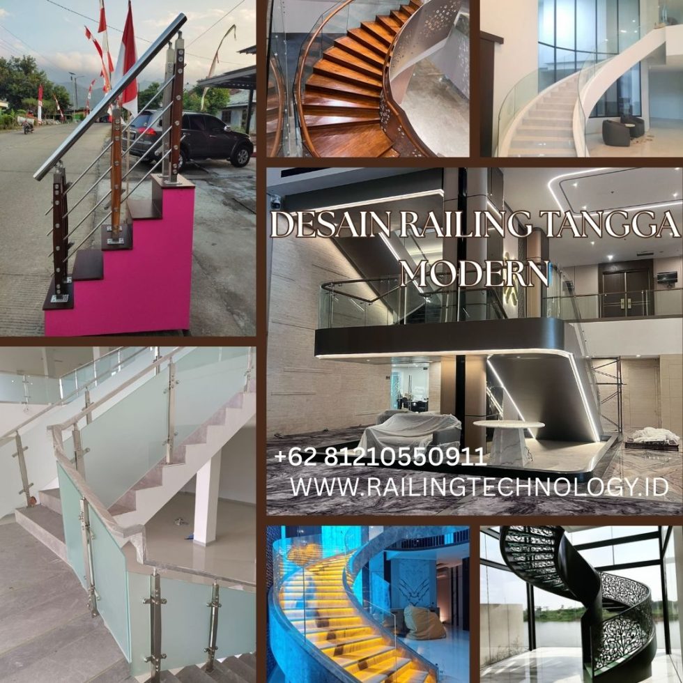 Desain Railing Tangga Modern Meruya Selatan - Railing Technology