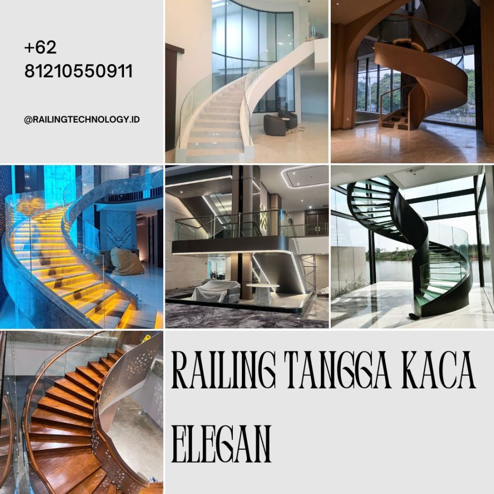 Railing Tangga Kaca Elegan Duri Kosambi - Railing Technology