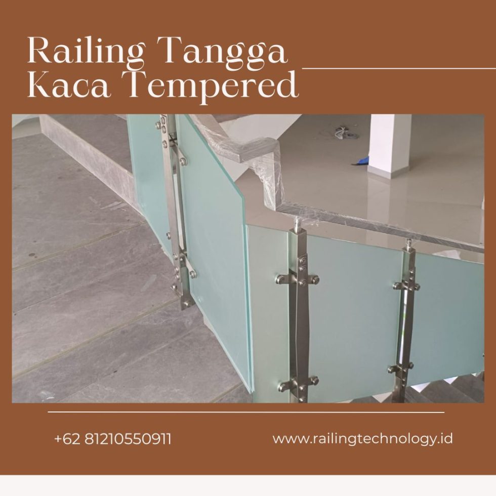 Desain Railing Tangga Kaca Tempered JakBar - Railing Technology